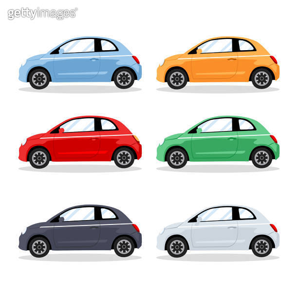 Collection of mini car cartoon flat vector illustration 이미지 (1326629779 ...