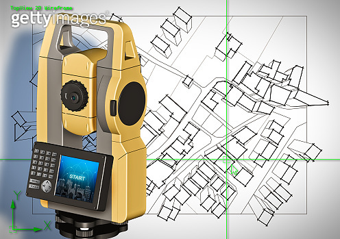 Imaginary cadastral map of territory with buildings and roads drawn ...