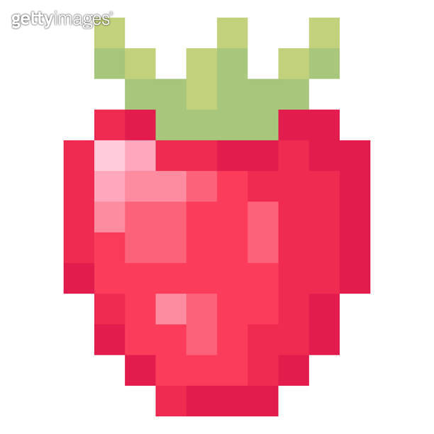 Pixel art strawberry. 이미지 (1345329854) - 게티이미지뱅크
