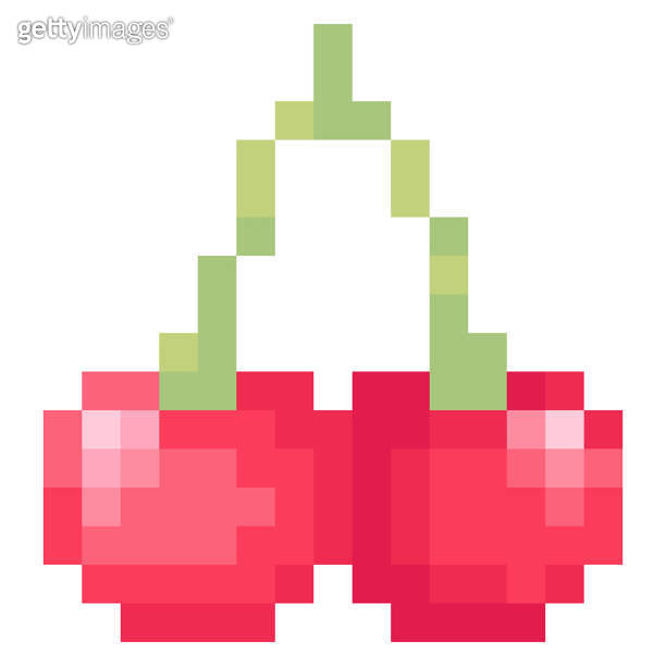 Pixel art cherry icon. 이미지 (1345330974) - 게티이미지뱅크