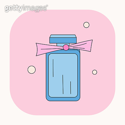 Perfume Cologne cute cartoon illustration. Pink doodle icon of perfume ...