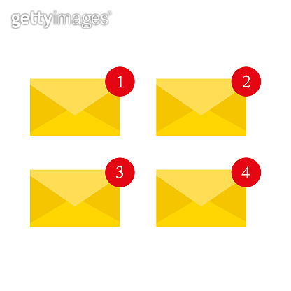 Envelopes with letters. SMS. Vector illustration of eps 10 이미지 ...