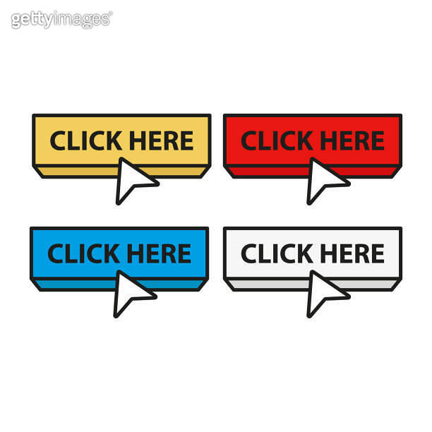 Set Of Click Here Icon. Vector Illustration (1334467418) 일러스트, 무료 일러스트 ...