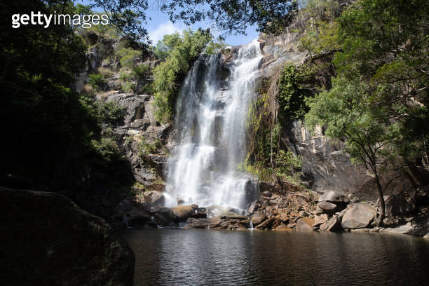 Trevethan Falls is a remote idylicfreswater waterfall with a rock pool ...