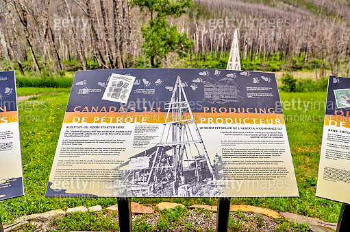 The site of the first Canadian oil well at Cameron Lake in the Canadian ...