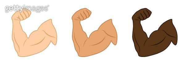 Cartoon arm muscle set. Muscles and strength hands gym. Bodybuilder ...