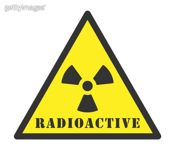 Radioactive symbol icon. Nuclear radiation warning triangle sign ...