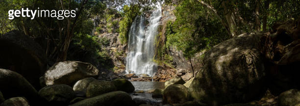 Trevethan Falls is a remote idylicfreswater waterfall with a rock pool ...
