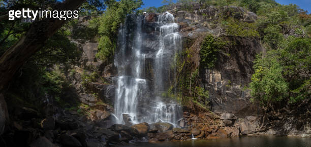 Trevethan Falls is a remote idylicfreswater waterfall with a rock pool ...