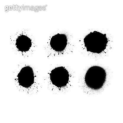 Spray paint burst textures with overspray. Highly detailed vector ...