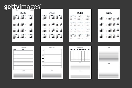 2022 2023 2024 2025 calendar and daily weekly monthly personal planner ...