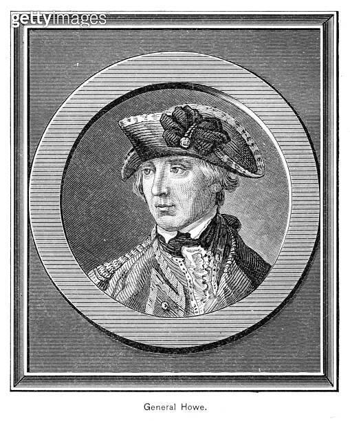 General William Howe British military commander engraving 1895 이미지 ...
