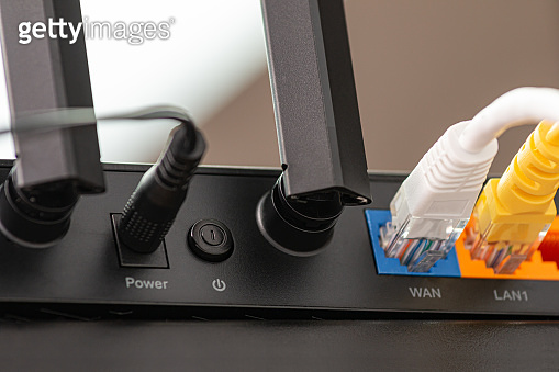 Power switch at backside for Wireless internet router (1300806310) - 게티 ...