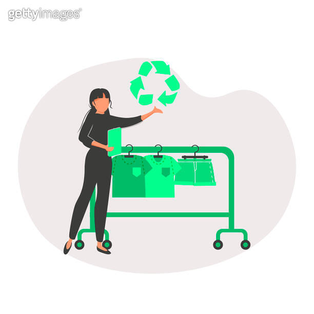 Characters Use Recyclable and Eco Friendly Textile. Sustainable Fashion ...