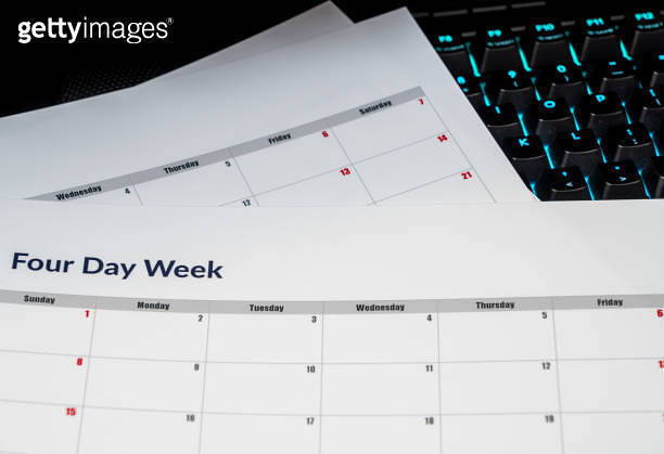 Calendar illustrating a four day working week with Fridays being a ...