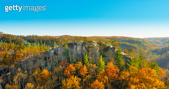 Half Moon Rock at Red River Gorge Kentucky. (1349799601) - 게티이미지뱅크