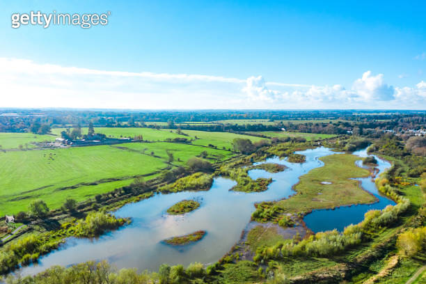 Aerial View of Countryside in English Midlands 이미지 (1350917277) - 게티이미지뱅크