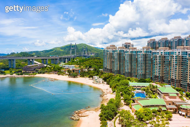Beach in Ma Wan, Park Island, Hong Kong 이미지 (1316589012) - 게티이미지뱅크