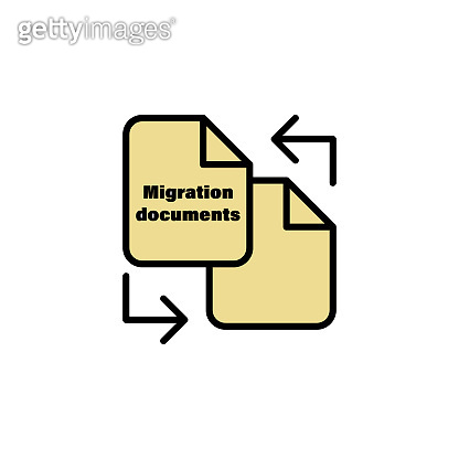 file migration document outline icon. element of migration illustration ...