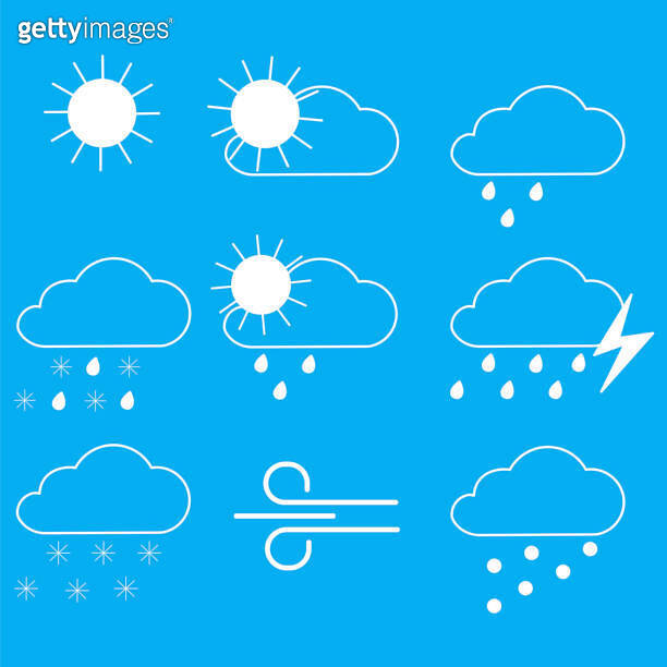 Weather Great Design For Any Purposes Weather Forecast Widget Outline Symbol Stock Image