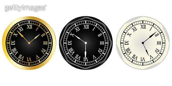 wall clock set. Watch, time icon vector illustration. Vector ...