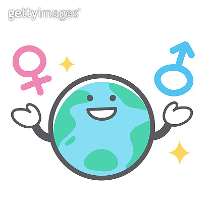Illustration of Earth about gender equality 이미지 (1340528951) - 게티이미지뱅크