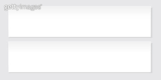 Two white long rectangles in 3d style. Website template design. Vector ...