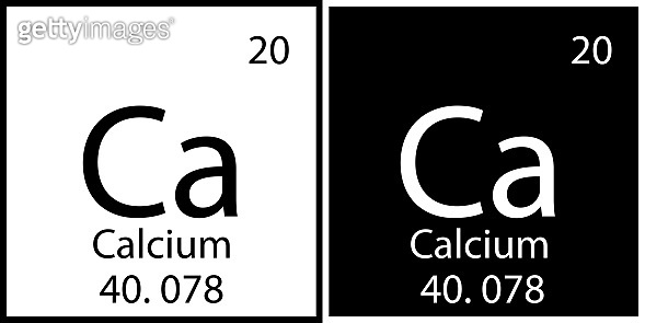Calcium chemical symbol. Periodic table. Black and white squares ...