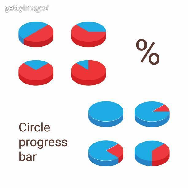 Progress bar indicators set, Round progress bar circle icon. Percentage ...