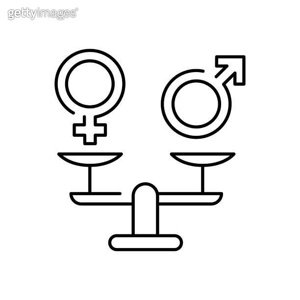 Gender equality color line icon. Women's rights. (1326937086) - 게티이미지뱅크