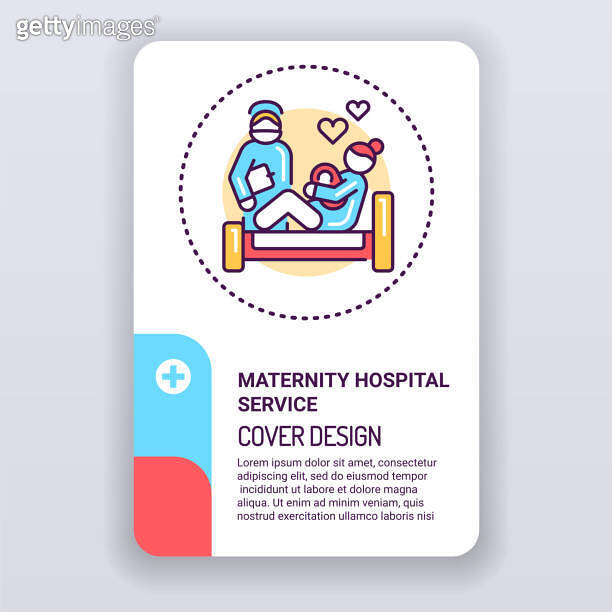 Maternity hospital service brochure template. Birth child cover design ...