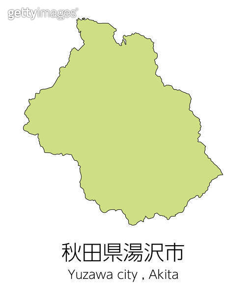 Map of Yuzawa City, Akita Prefecture, Japan.Translation: "Yuzawa City ...
