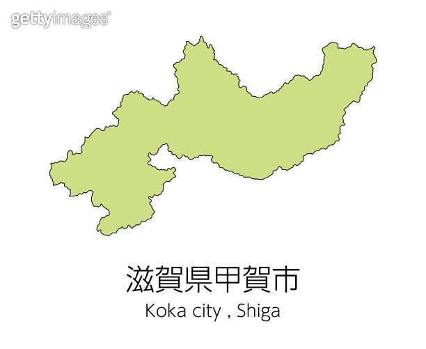 Map of Koka City, Shiga Prefecture, Japan.Translation: "Koka City ...