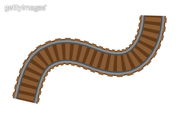 Railway line isolated vector illustration. (1320598274) - 게티이미지뱅크