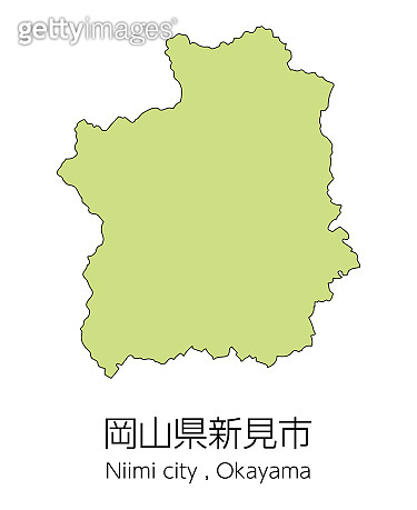 Map of Niimi City, Okayama Prefecture, Japan.Translation: "Niimi City ...