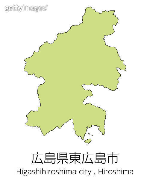 Map of Higashihiroshima City, Hiroshima Prefecture, Japan.Translation ...