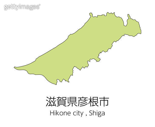 Map of Hikone City, Shiga Prefecture, Japan.Translation: "Hikone City ...