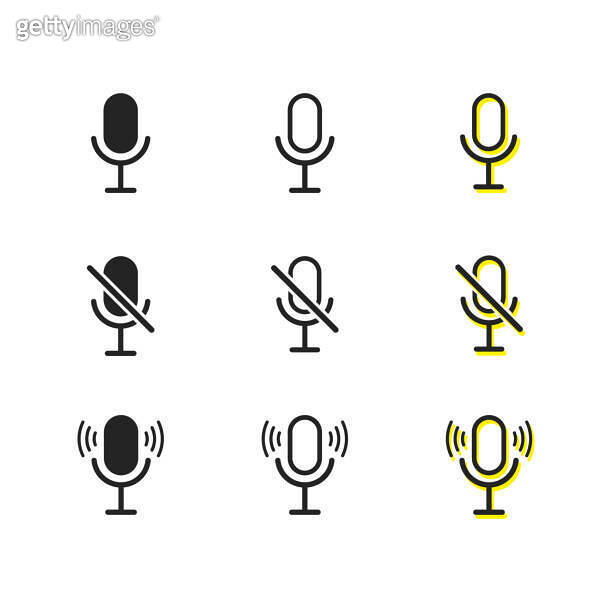 Microphone voice mute icon on white background. Simple vector ...