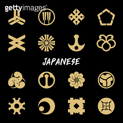 Traditional Japanese symbols and patterns (1316247797) - 게티이미지뱅크
