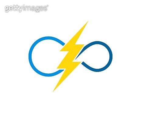 Infinity symbol with electrical lightning inside 이미지 (1311191584) - 게티이미지뱅크