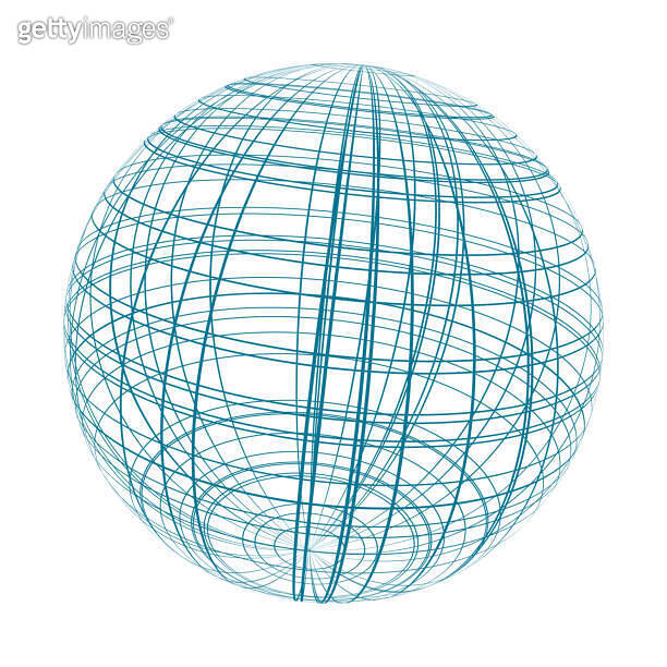 Vector globe 3d spheres globe earth grid. Horizontal and vertical lines ...