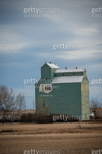 Herronton's old Wheat Pool Grain elevator (1355197127) - 게티이미지뱅크