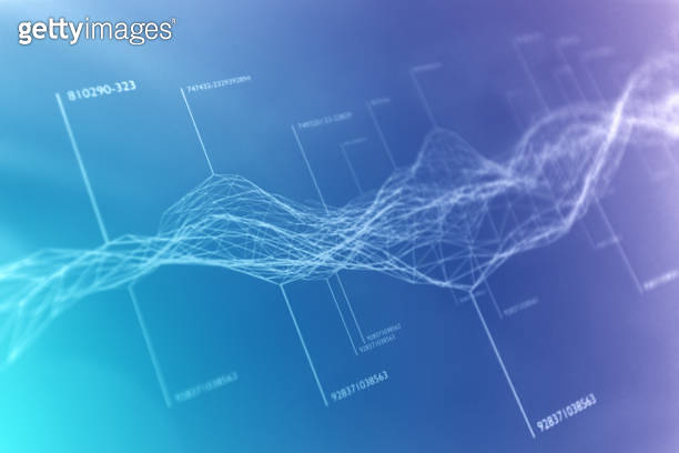 Abstract geometry graph on digital display 이미지 (1353385190) - 게티이미지뱅크
