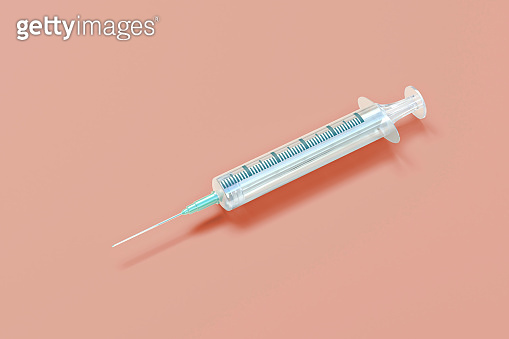 3d rendering of Syringe medical injection in the pure background ...