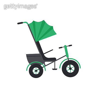 Children bike for little riders side view, flat vector illustration ...