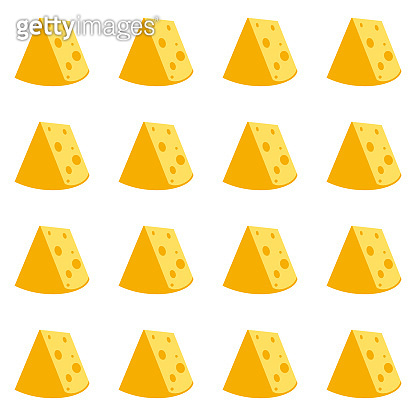 Cheese seamless pattern. Pieces of yellow cheese, isolated on a white ...