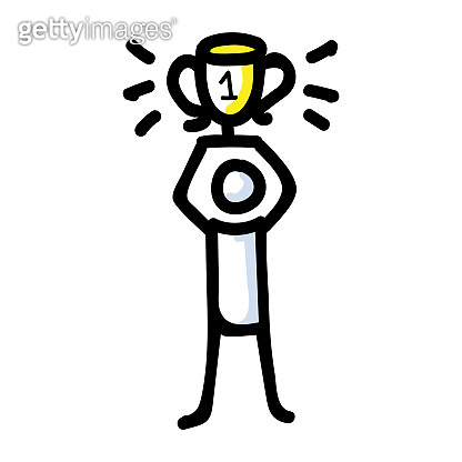 Hand Drawn Stick Figure First Place. Concept Prize Winner Competition ...