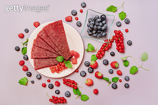 Natural sweets from berries and fruits.Healthy sweets Berry pastille on ...