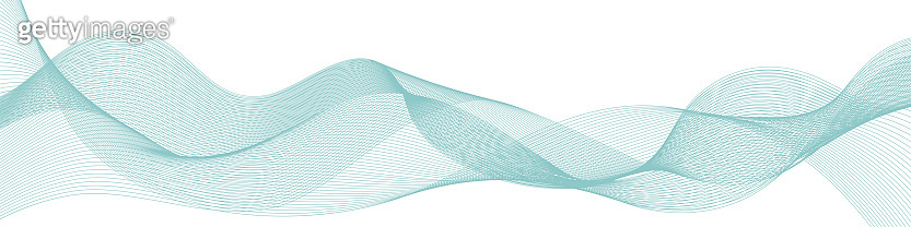 Air wind wave, light teal undulate wavy swirl with smooth color flow. Design element, swoosh ...