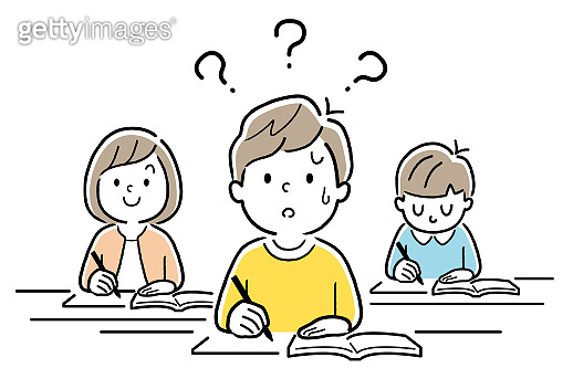 Vector illustration material: Elementary school boy who does not ...